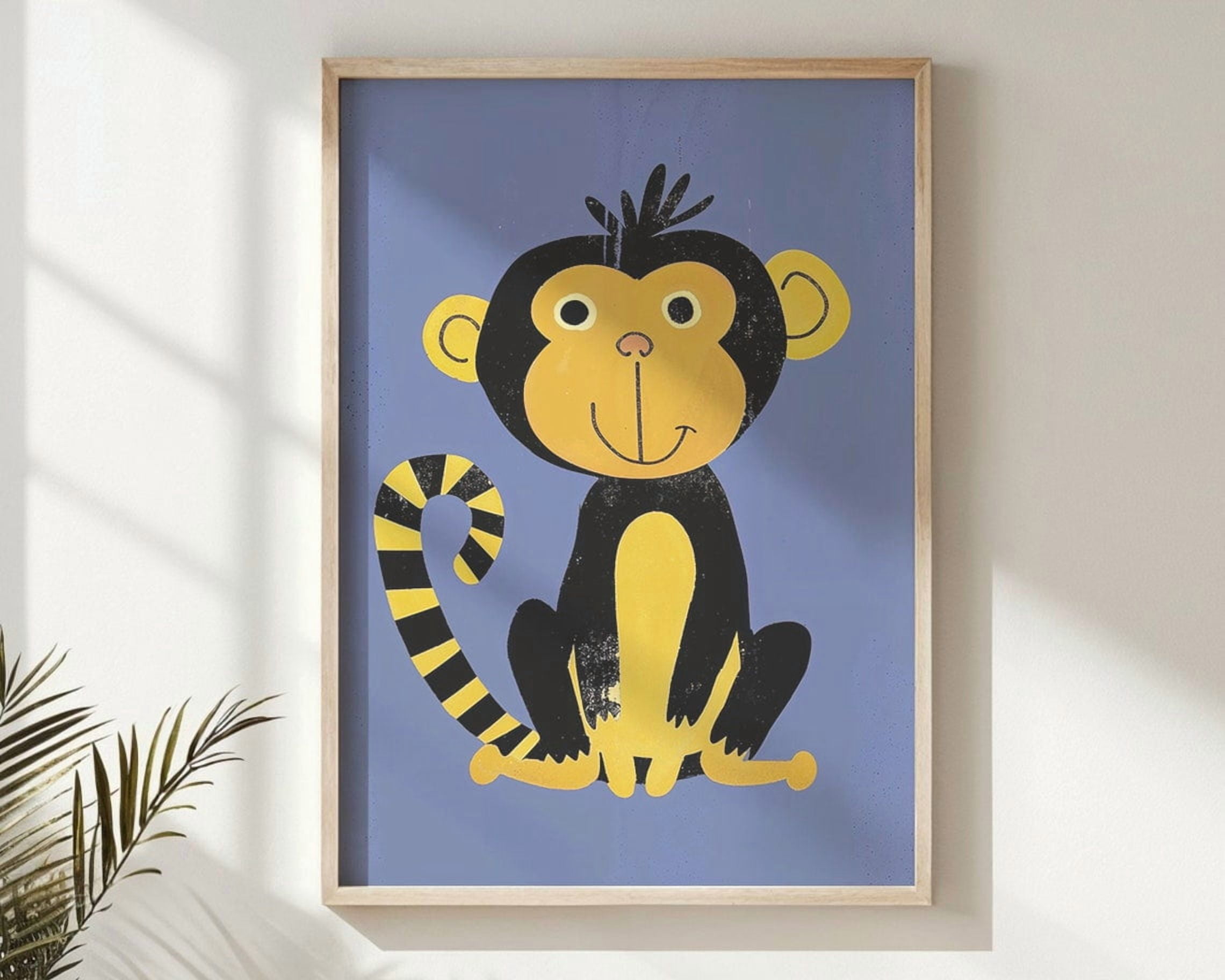 Kna Prints - 1 Pc Poster Monkey Nursery Wall Art Print, Kids Room Decor ...