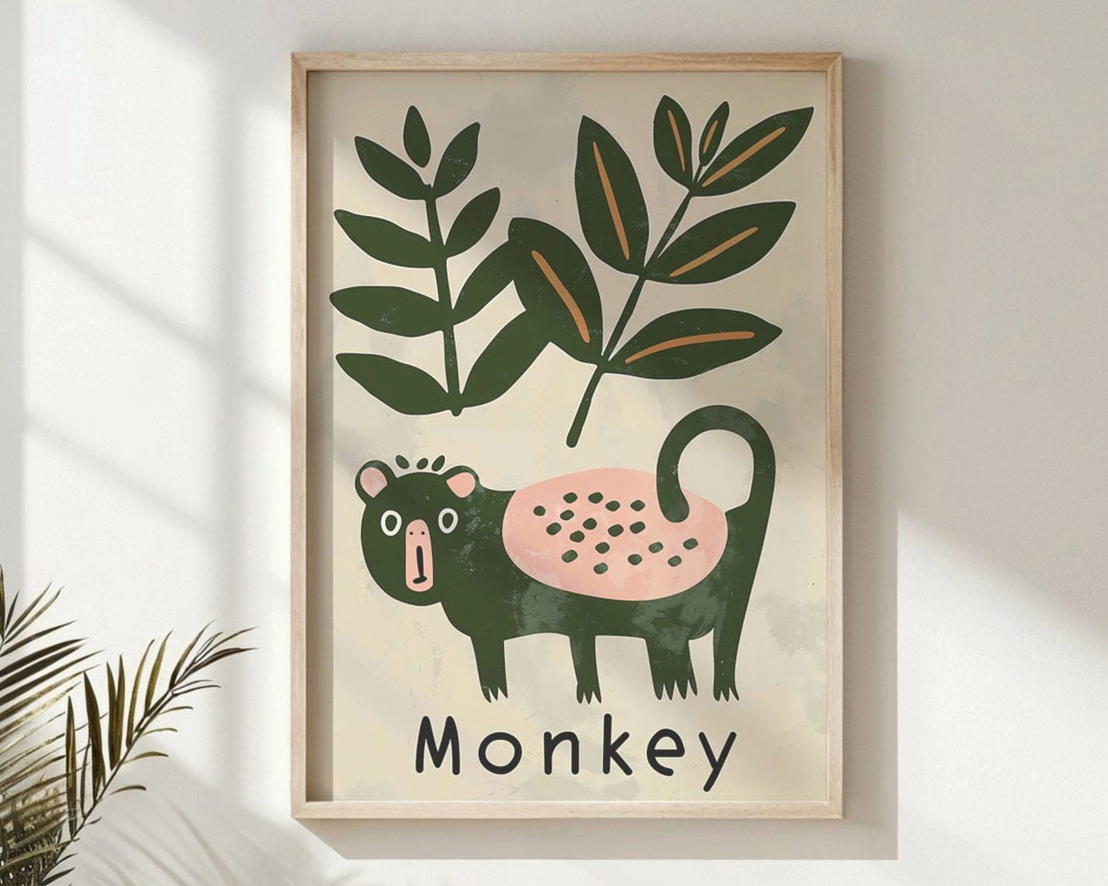 Kna Prints - 1 Pc Poster Monkey Nursery Wall Art Print, Kids Room Decor ...