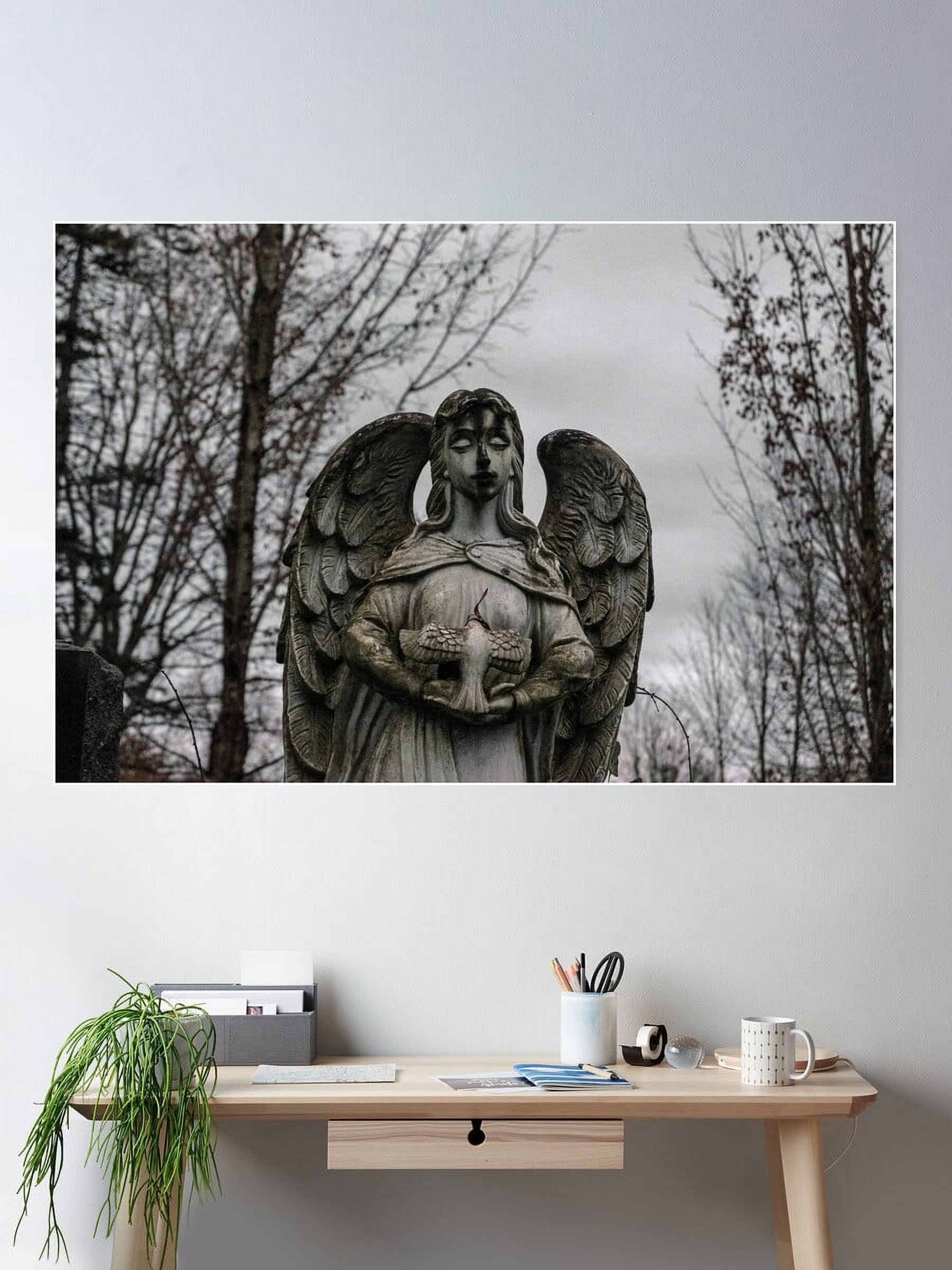 Kna Prints - 1 Pc Poster Moody Angel Statue Photo, UNFRAMED-8x12 ...