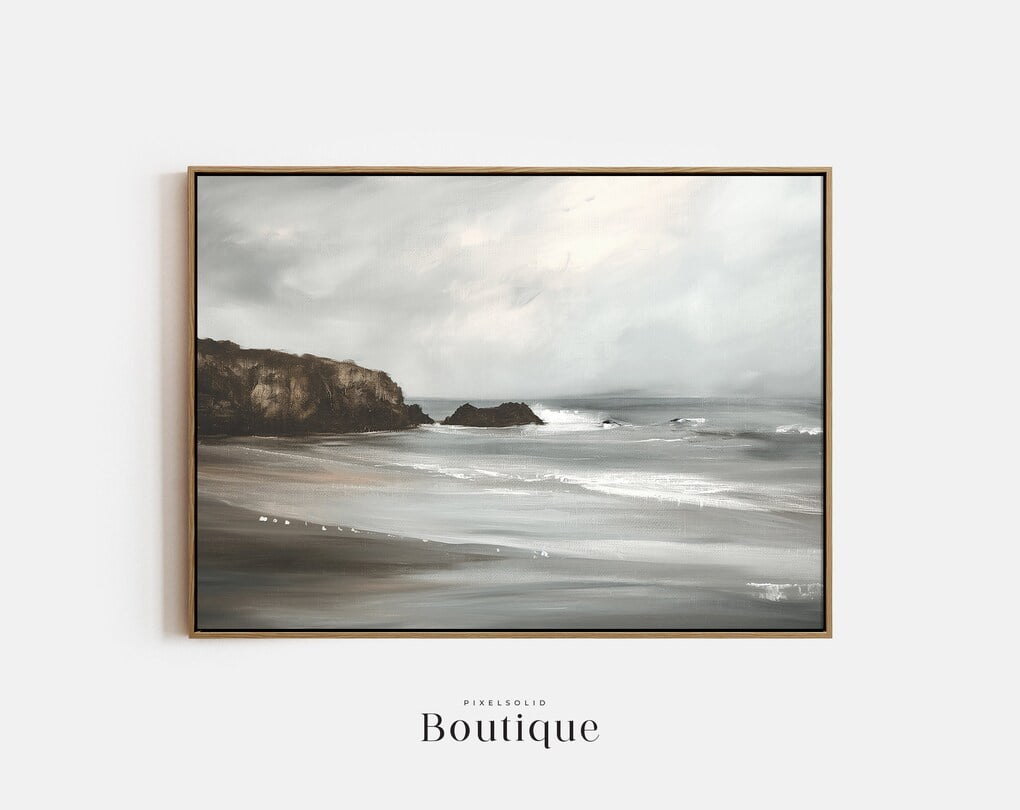 Kna Prints - 1 Pc Poster Moody Coastal Ocean Scene, Seaside Landscape Art, Beach Print, Soft ...