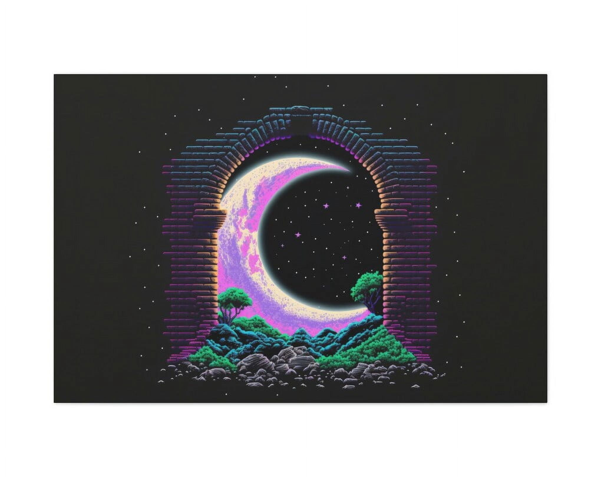Kna Prints - 1 Pc Poster Moon Pixel Art Art Large Print, Video Gamer ...
