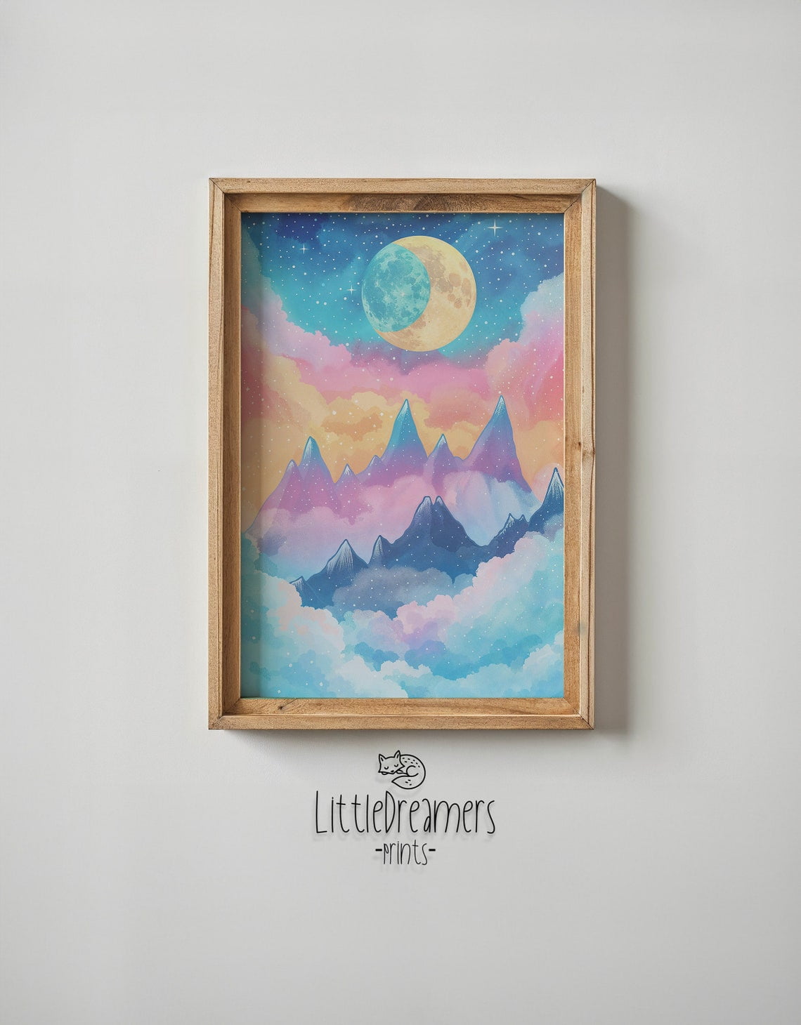 Kna Prints - 1 Pc Poster Moonlit Motain Landscape Nursery Wall Art ...