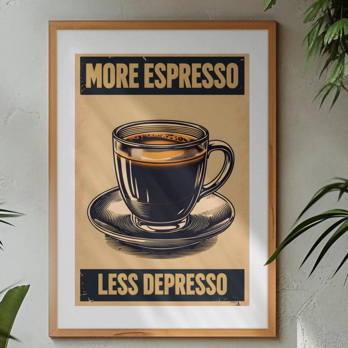 Kna Prints - 1 Pc Poster More Espresso Less Depresso Wall Art Rustic ...