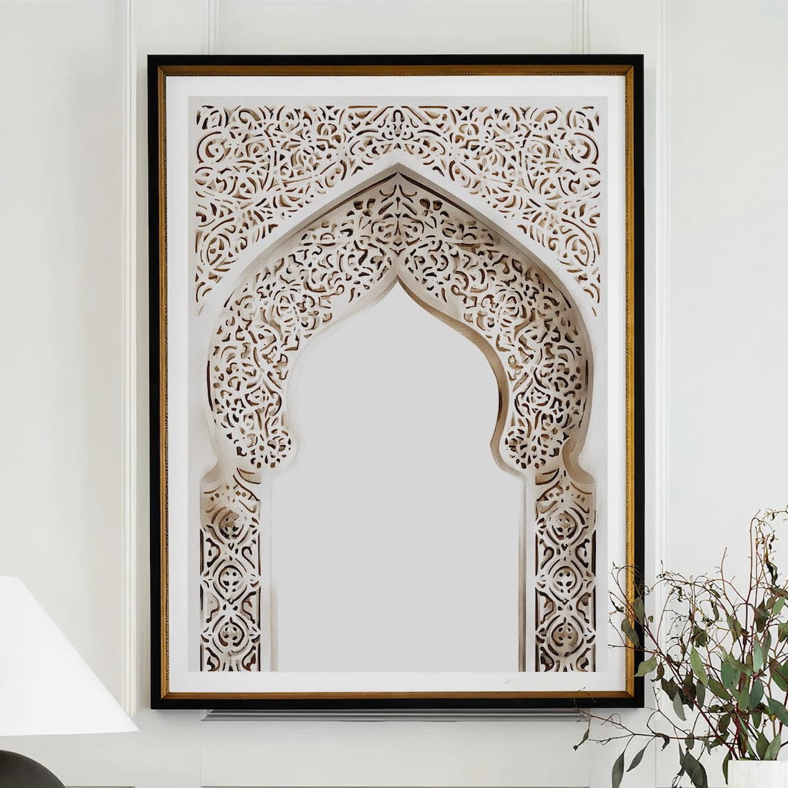 Kna Prints - 1 Pc Poster Mosque Arch Neutral Watercolor Print Islamic ...