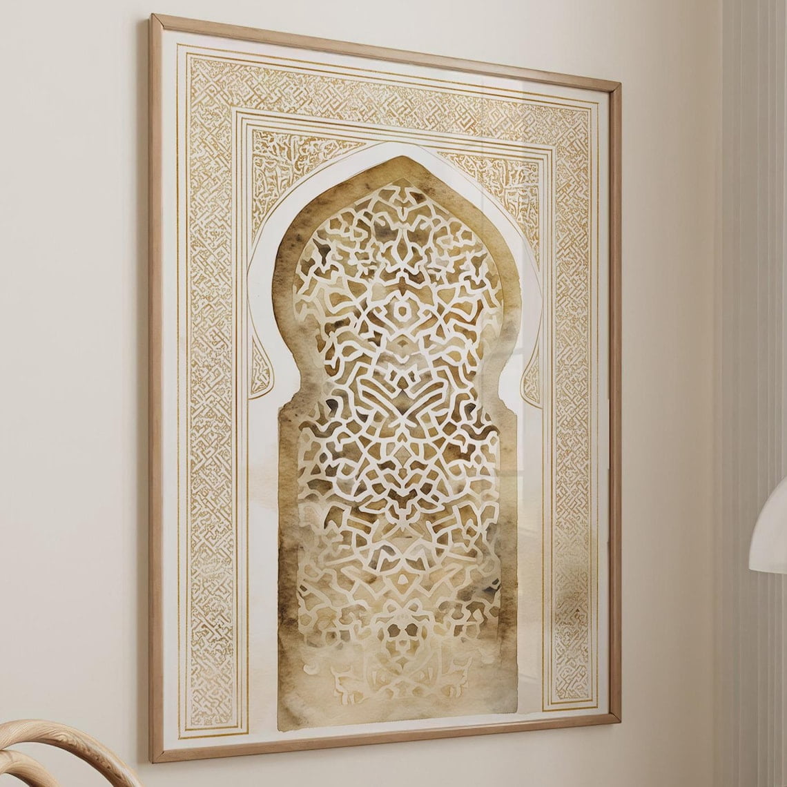 Kna Prints - 1 Pc Poster Mosque Arch Neutral Watercolor Print Islamic ...