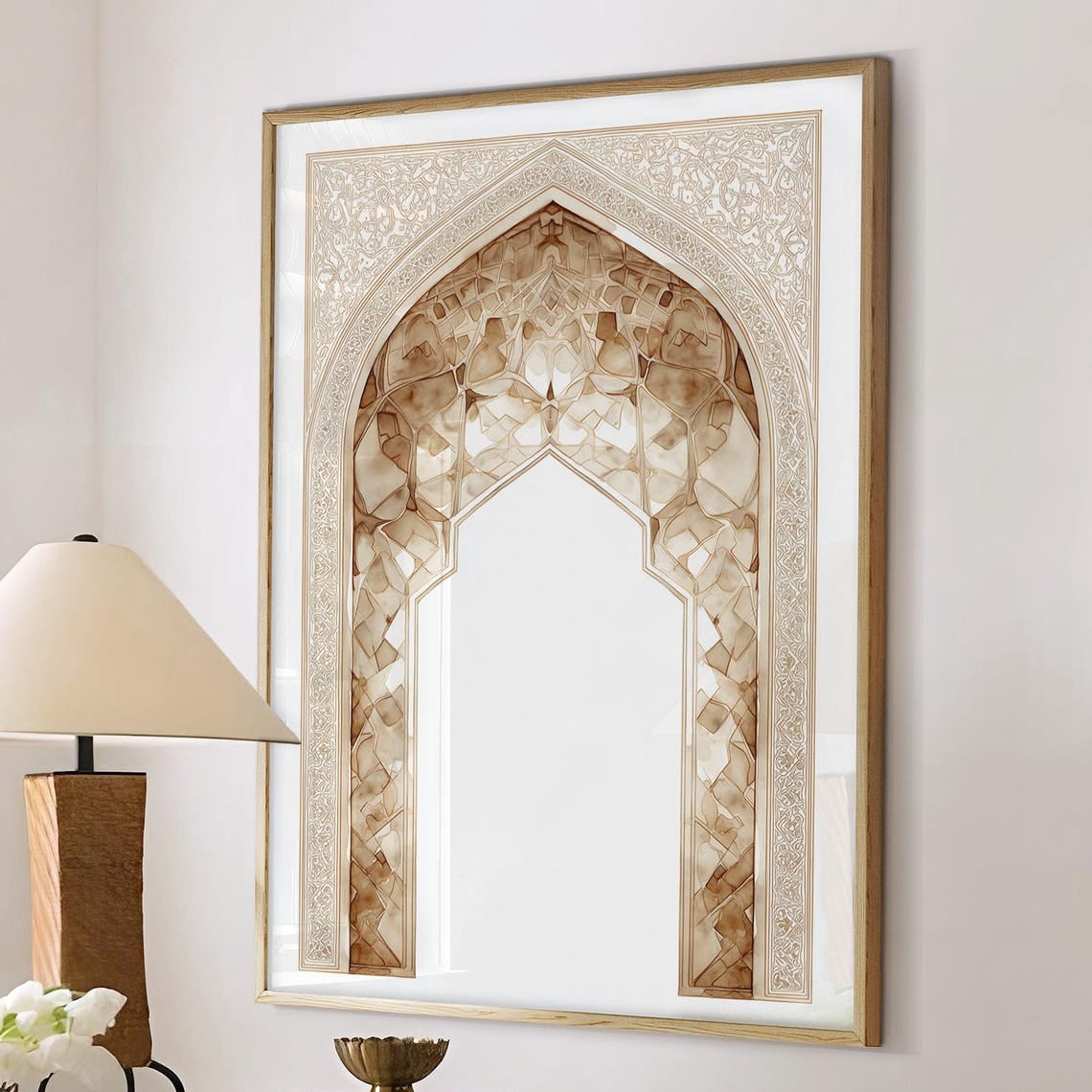 Kna Prints - 1 Pc Poster Mosque Arch Neutral Watercolor Print Islamic ...