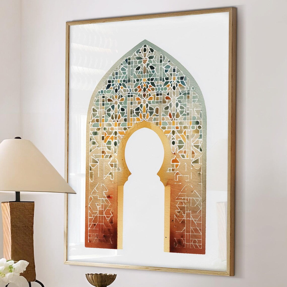 Kna Prints - 1 Pc Poster Mosque Arch Watercolor Print Islamic Wall Art ...