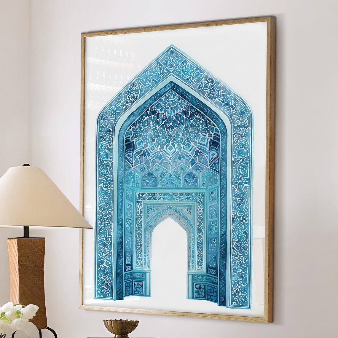 Kna Prints - 1 Pc Poster Mosque Arch Watercolor Print Islamic Wall Art ...