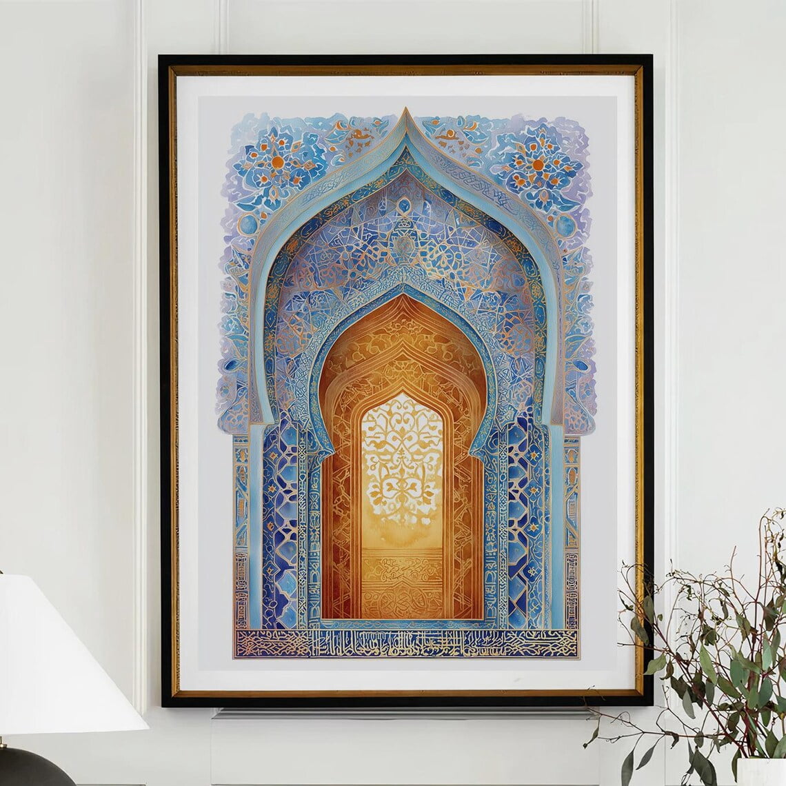 Kna Prints - 1 Pc Poster Mosque Arch Watercolor Print Islamic Wall Art ...