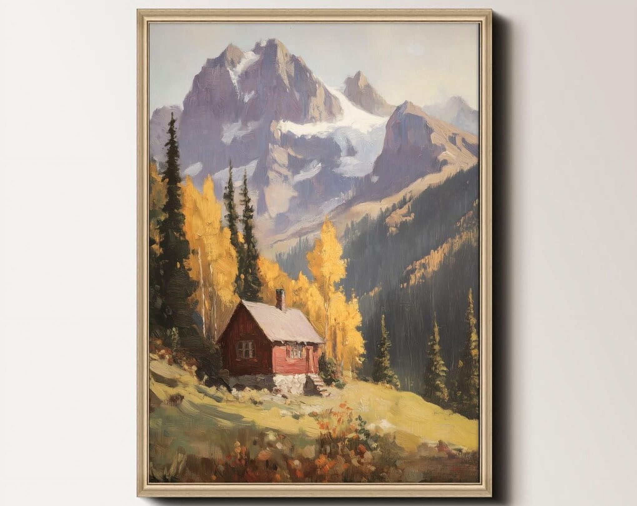 Kna Prints - 1 Pc Poster Motain Cabin Art Print, Motain Landscape ...