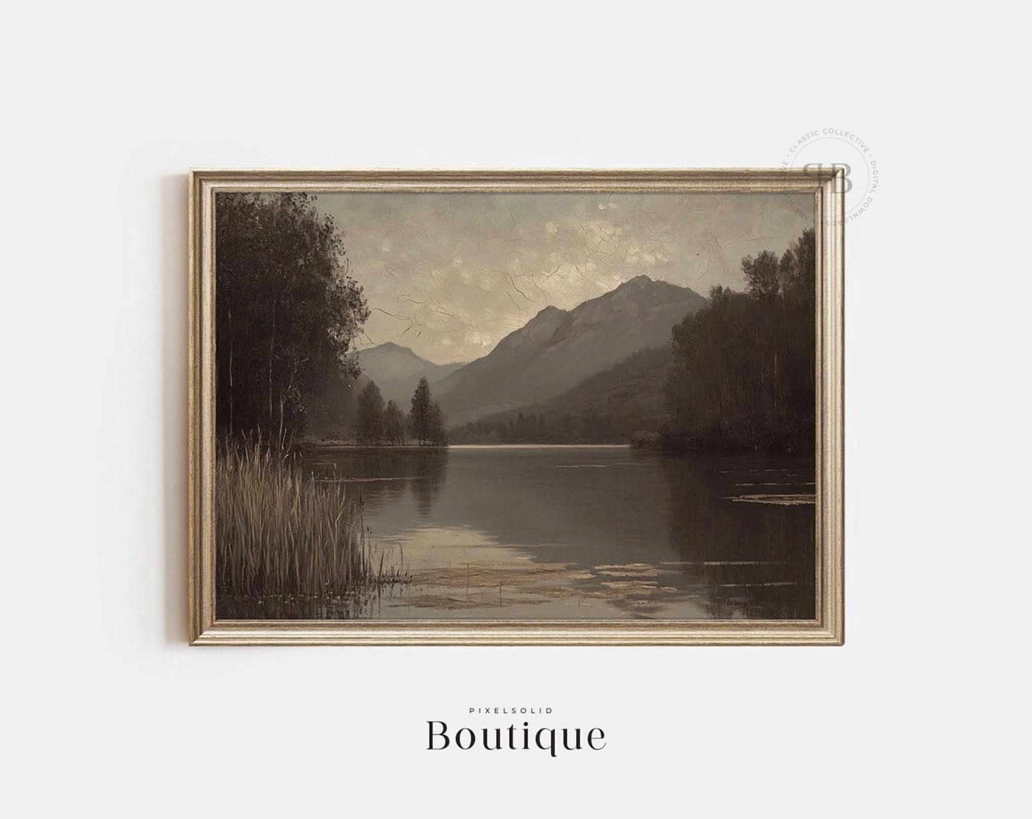 Kna Prints - 1 Pc Poster Motain Lake Digital Art Print, Peaceful ...
