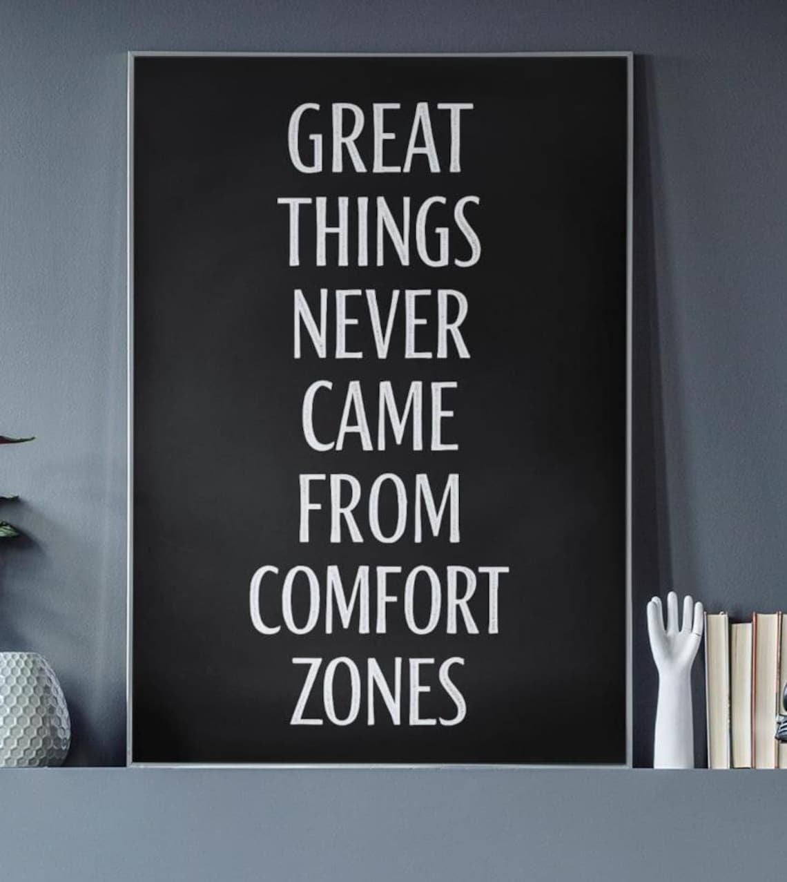 Kna Prints - 1 Pc Poster Motivational Chalkboard Wall Art "Great Things ...