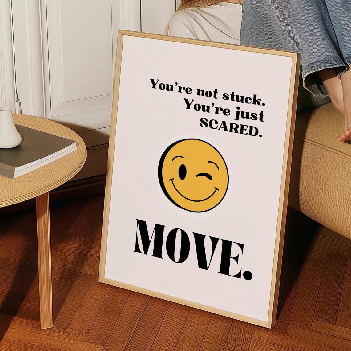 Kna Prints - 1 Pc Poster Motivational Wall Art , Pink Aesthetic , Move ...