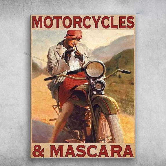 Kna Prints - 1 Pc Poster Motorcycle Lover, Smoking Lady, Motorcycles ...