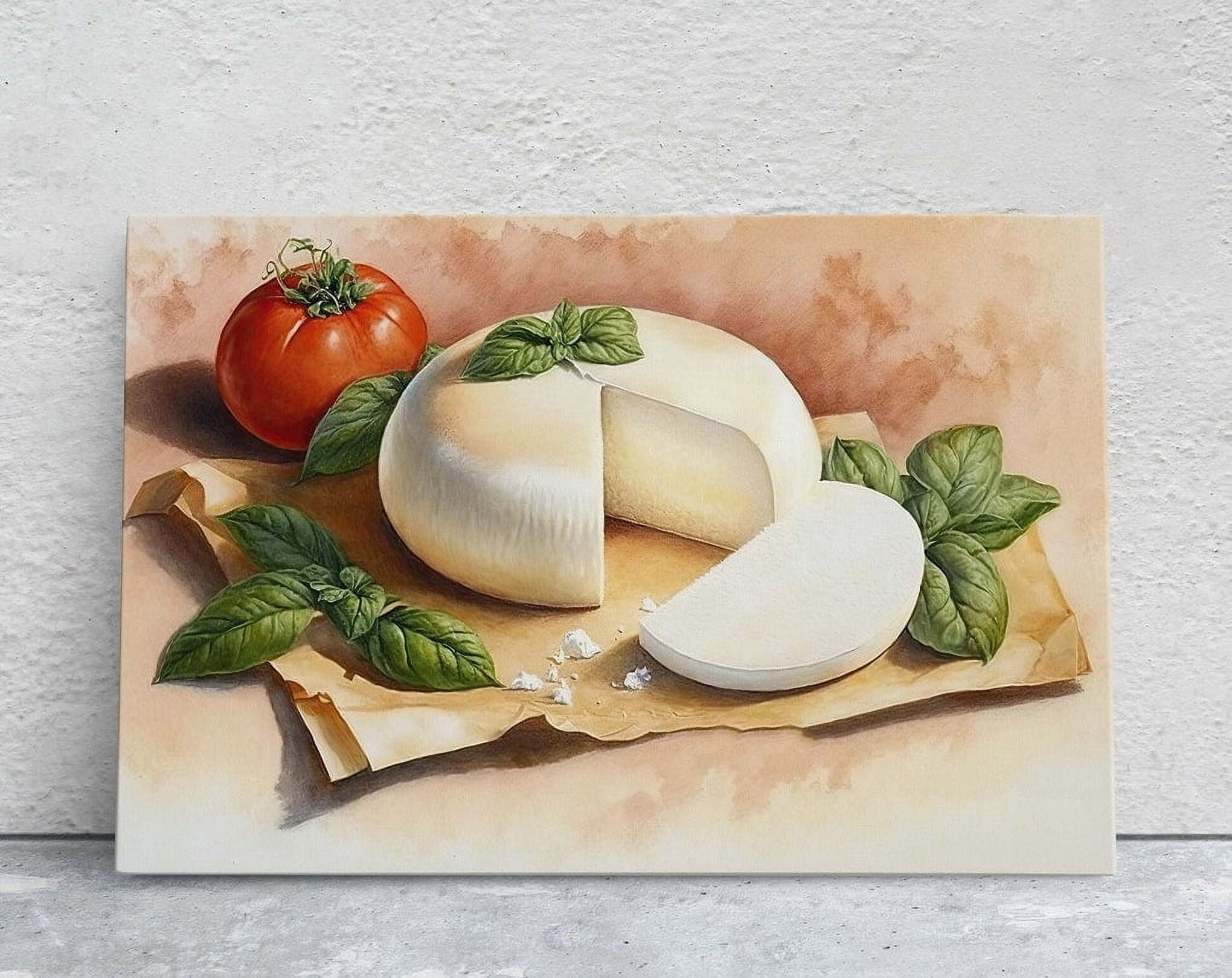 Kna Prints - 1 Pc Poster Mozzarella Cheese,, Large Print, Watercolor ...