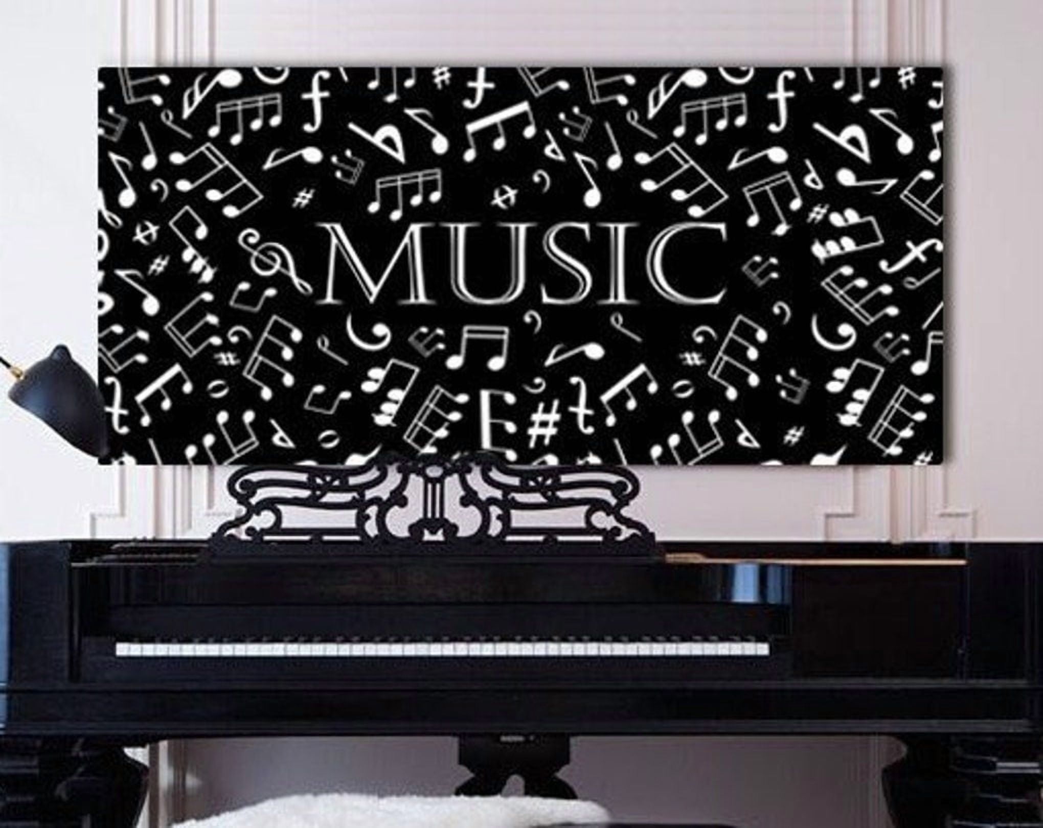 Kna Prints - 1 Pc Poster Music Notes Black Sheet Music Wall Decor ...