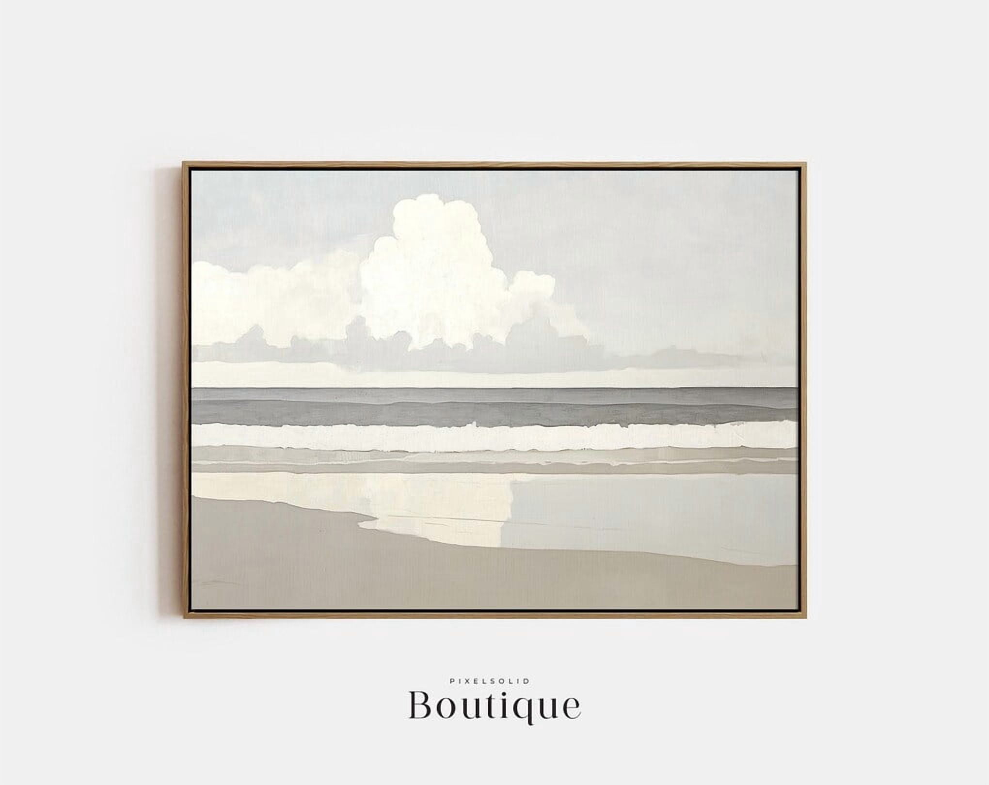 Kna Prints - 1 Pc Poster Muted Sea Scape Painting, Neutral Abstract ...