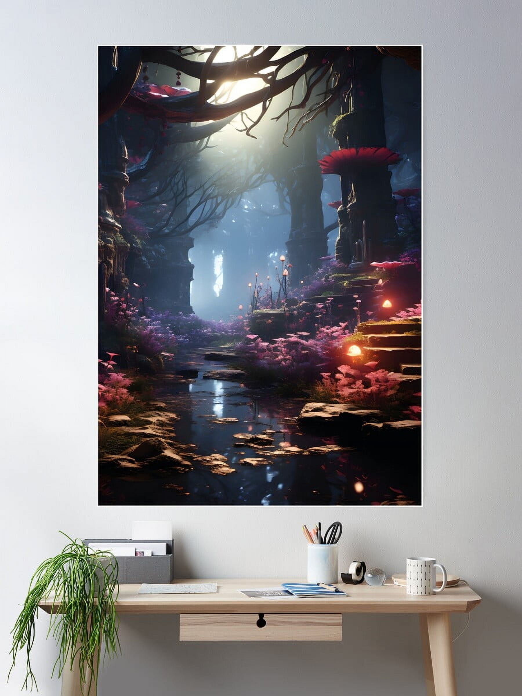 Kna Prints - 1 Pc Poster Mystic Glowing Brook Portrait Format Or Wall ...