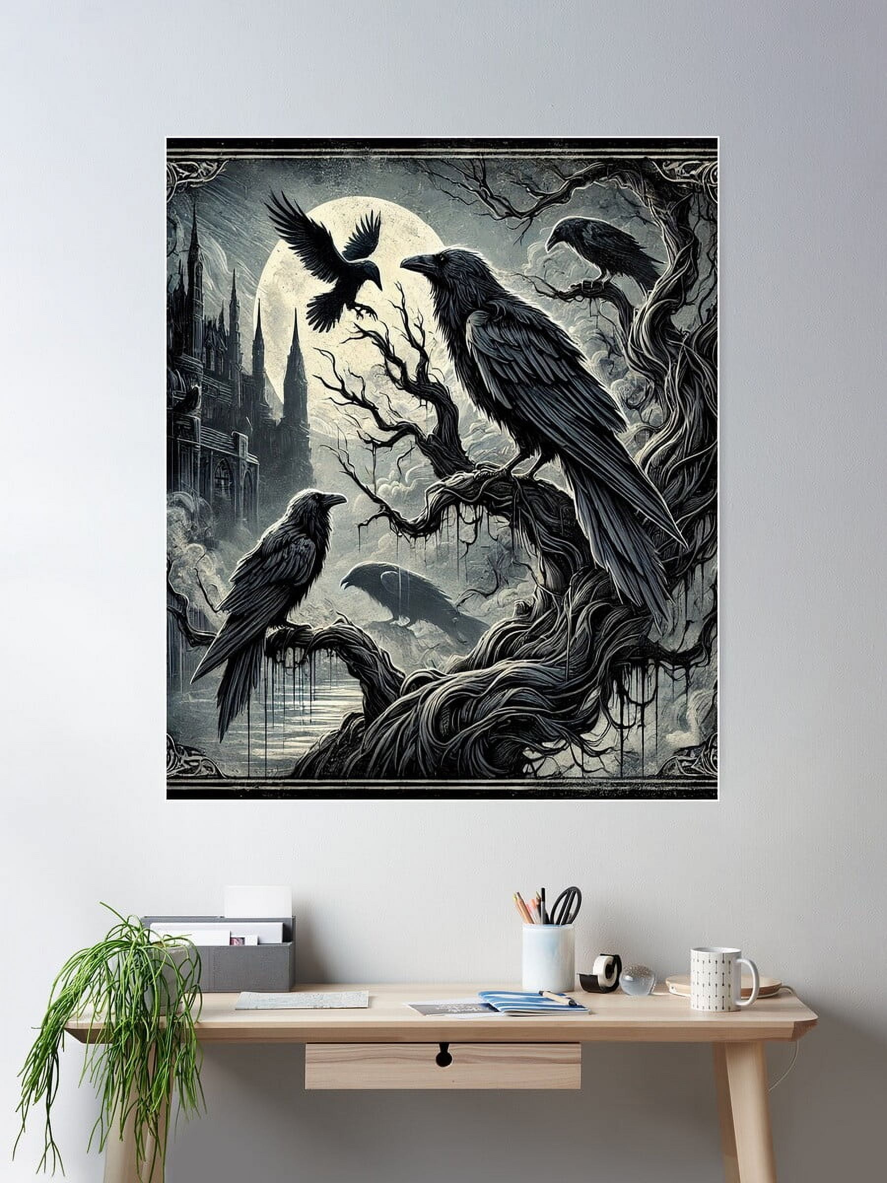 Kna Prints - 1 Pc Poster Mystical Gothic Ravens Der Moonlight, UNFRAMED-8x12 - Walmart.com