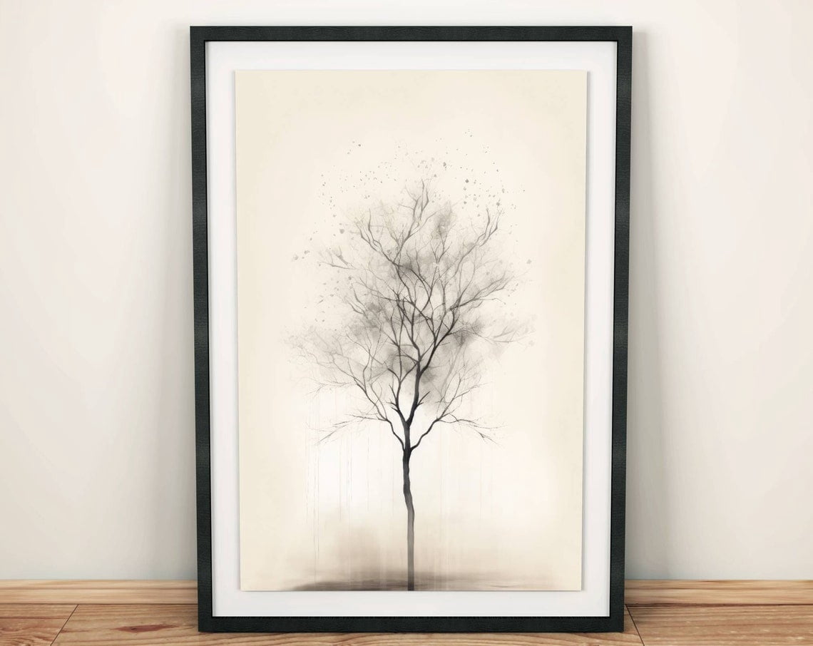 Kna Prints - 1 Pc Poster Natural Ambience: Minimalist Tree In Beige For ...