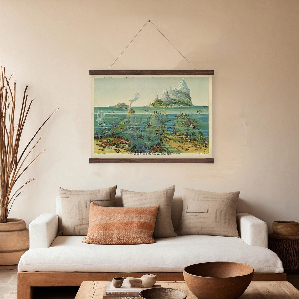 Kna Prints - 1 Pc Poster Nature In Descending Regions Wall Hanging ...