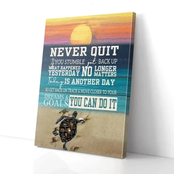 Kna Prints - 1 Pc Poster Never Quit You Can Do It Sunset Turtle ...