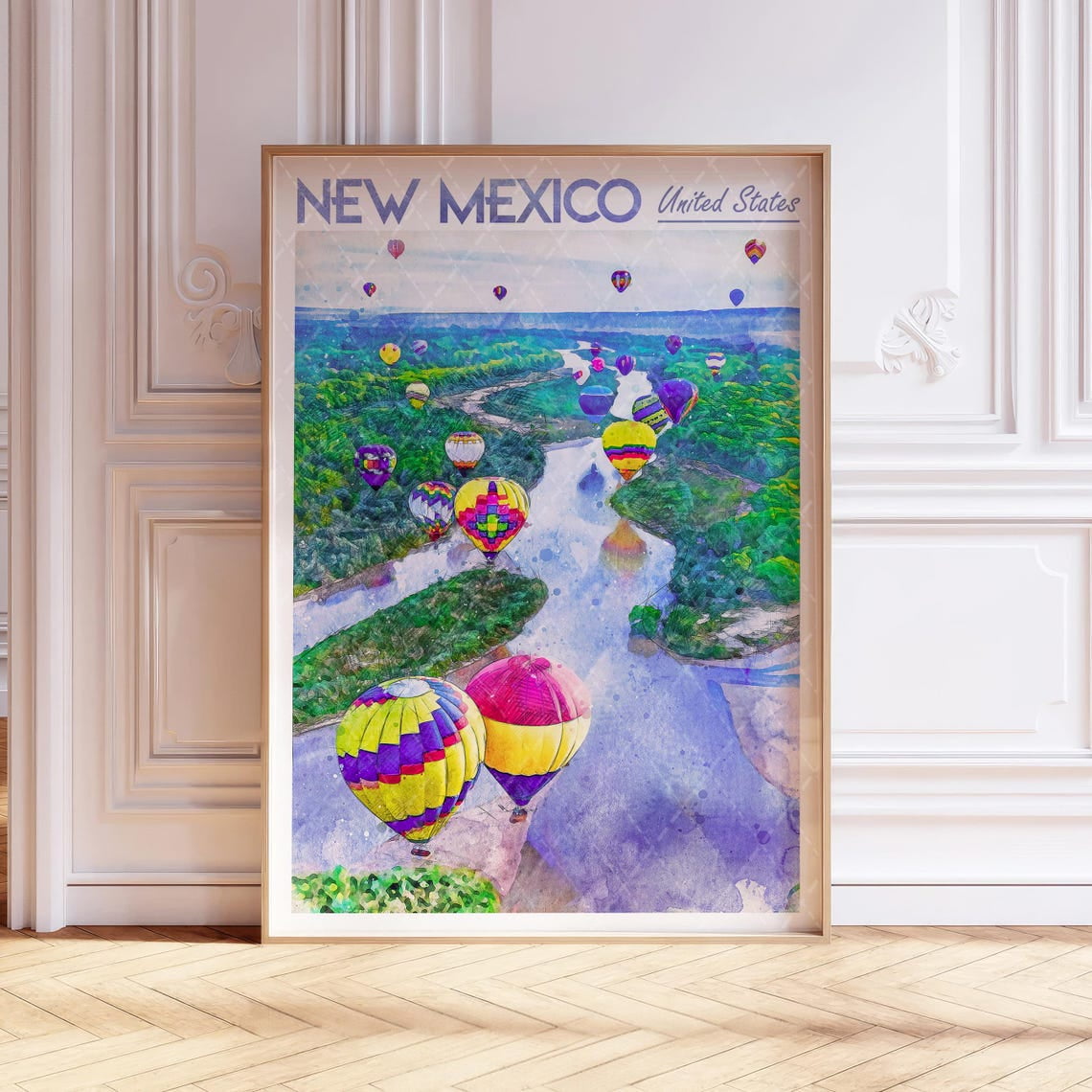 Kna Prints - 1 Pc Poster New Mexico Watercolor Art Print City Print New ...