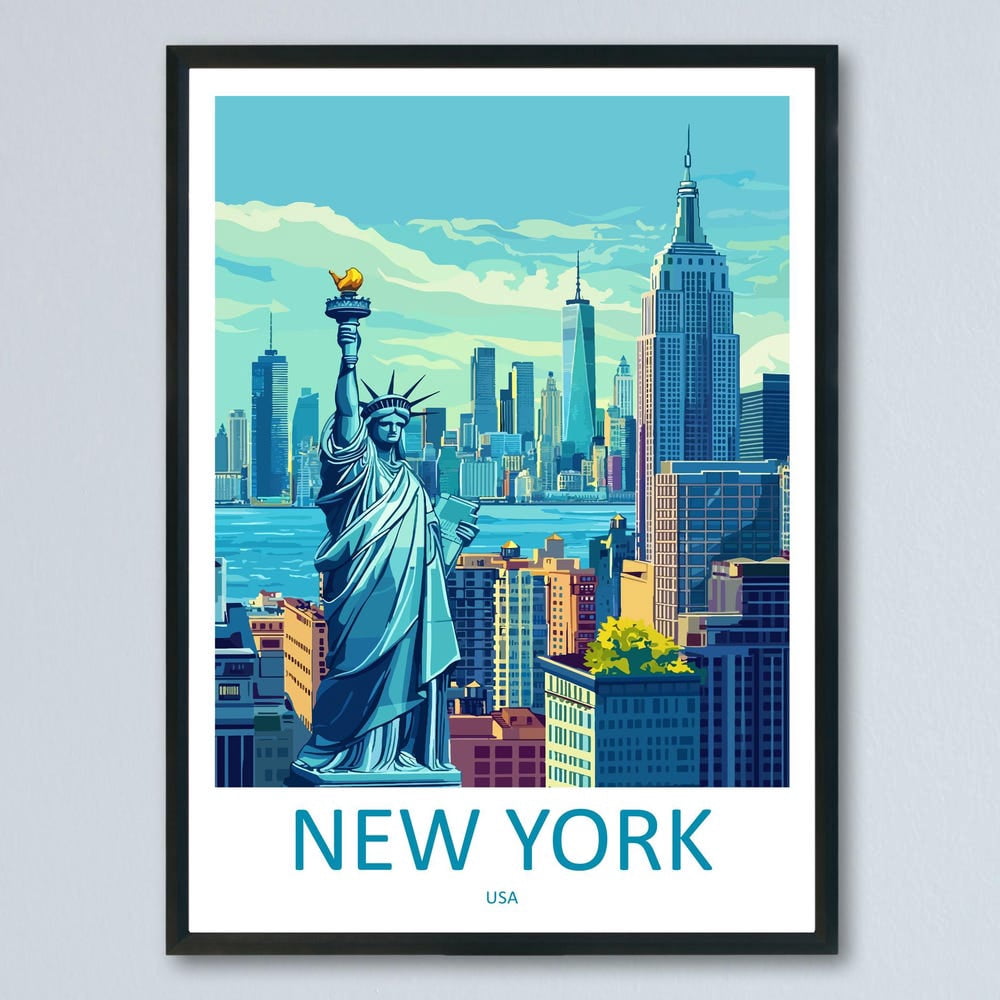 Kna Prints - 1 Pc Poster New York Travel Poster Usa Wall Art Cityscape ...