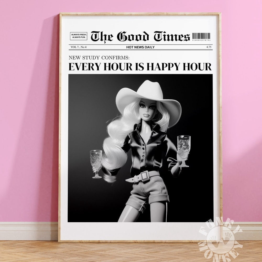 Kna Prints - 1 Pc Poster Newspaper Headline Print, Every Hour Is Happy ...
