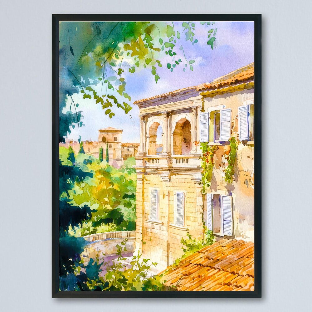 Kna Prints - 1 Pc Poster Nimes Watercolor Poster Nimes Travel France ...