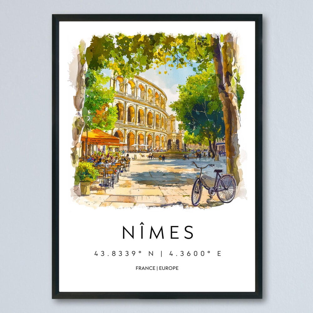 Kna Prints - 1 Pc Poster Nimes Watercolor Poster Nimes Wall Art Nimes ...