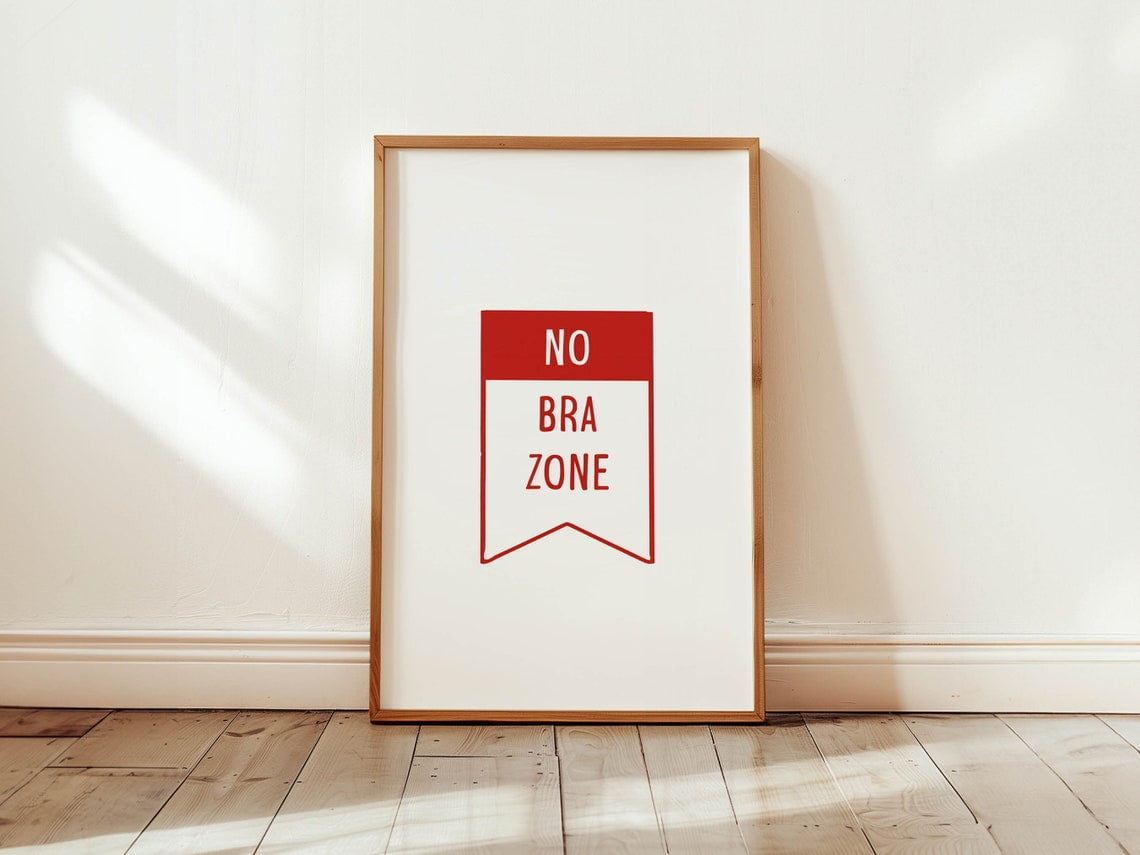 Kna Prints - 1 Pc Poster No Bra Zone Bathroom Print Fny Bathroom Wall Art Girls Bathroom Quote ...