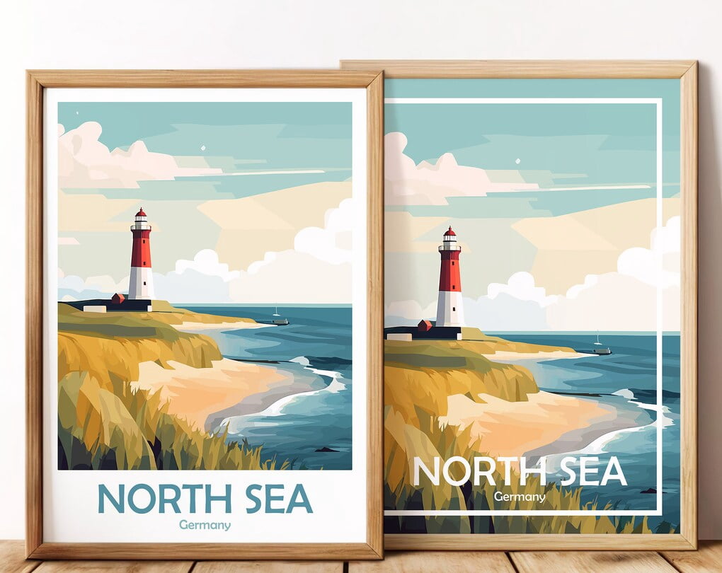 Kna Prints - 1 Pc Poster North Sea Travel North Sea Wall Art Germany ...