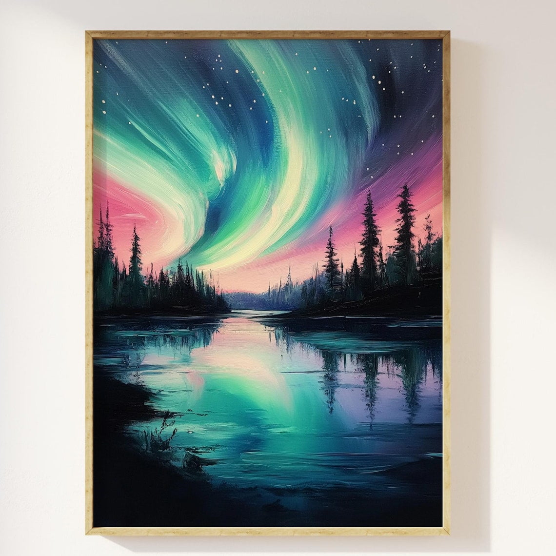 Kna Prints - 1 Pc Poster Northern Lights Wall Art Print Aurora Borealis Art Print, Celestial ...
