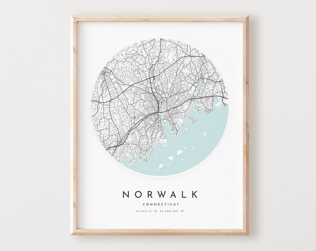 Kna Prints - 1 Pc Poster Norwalk Map Print, Norwalk Map City Wall Art ...