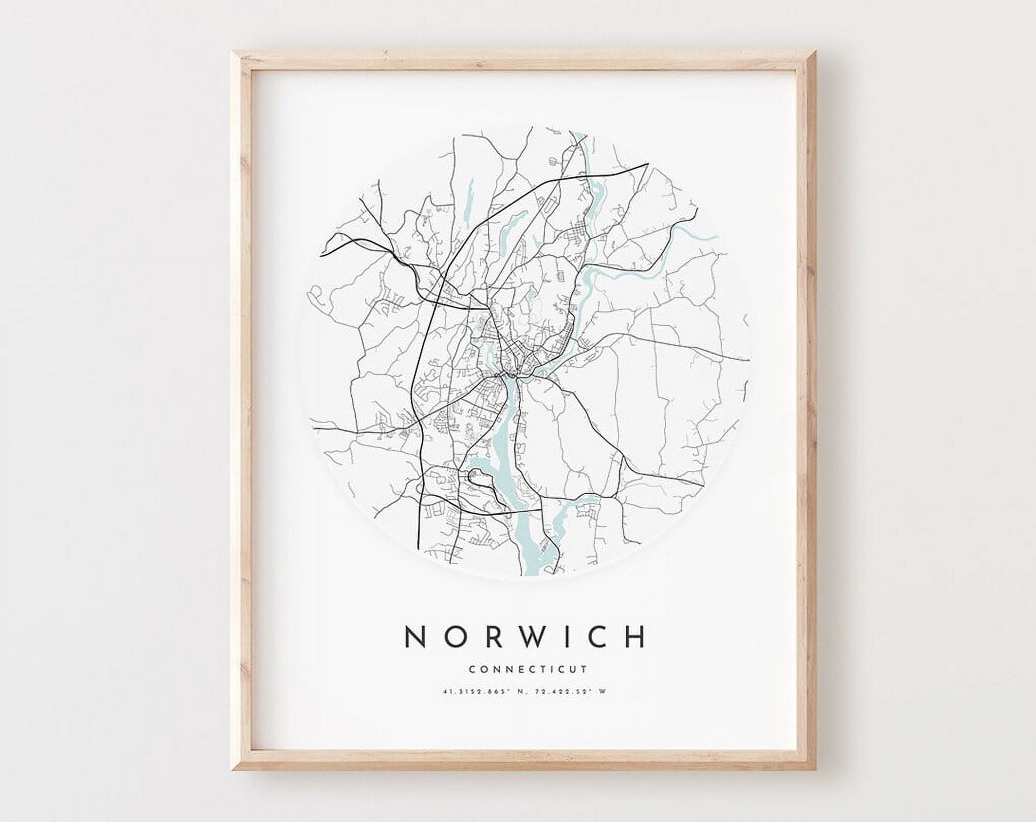 Kna Prints - 1 Pc Poster Norwich Map Print, Norwich Map City Wall Art ...