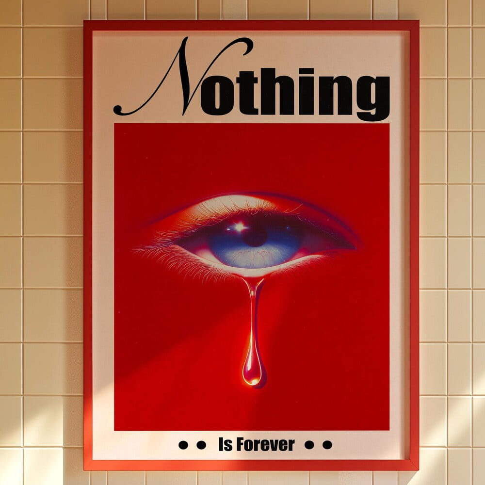 Kna Prints - 1 Pc Poster Nothing Is Forever Poster, Red Retro Eye Print ...