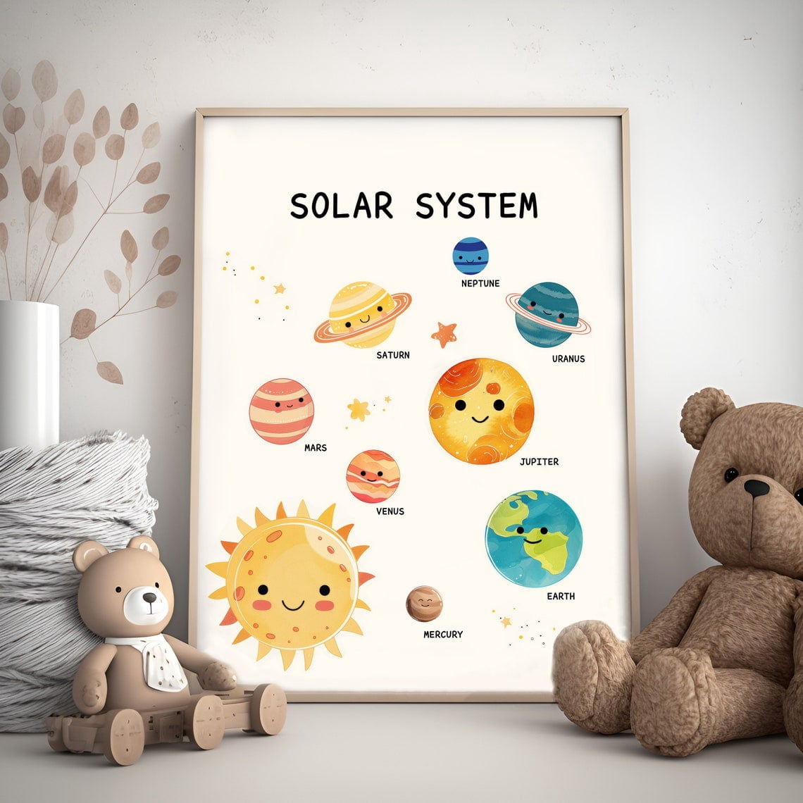 Kna Prints - 1 Pc Poster Nursery Solar System Print, Space Nursery ...