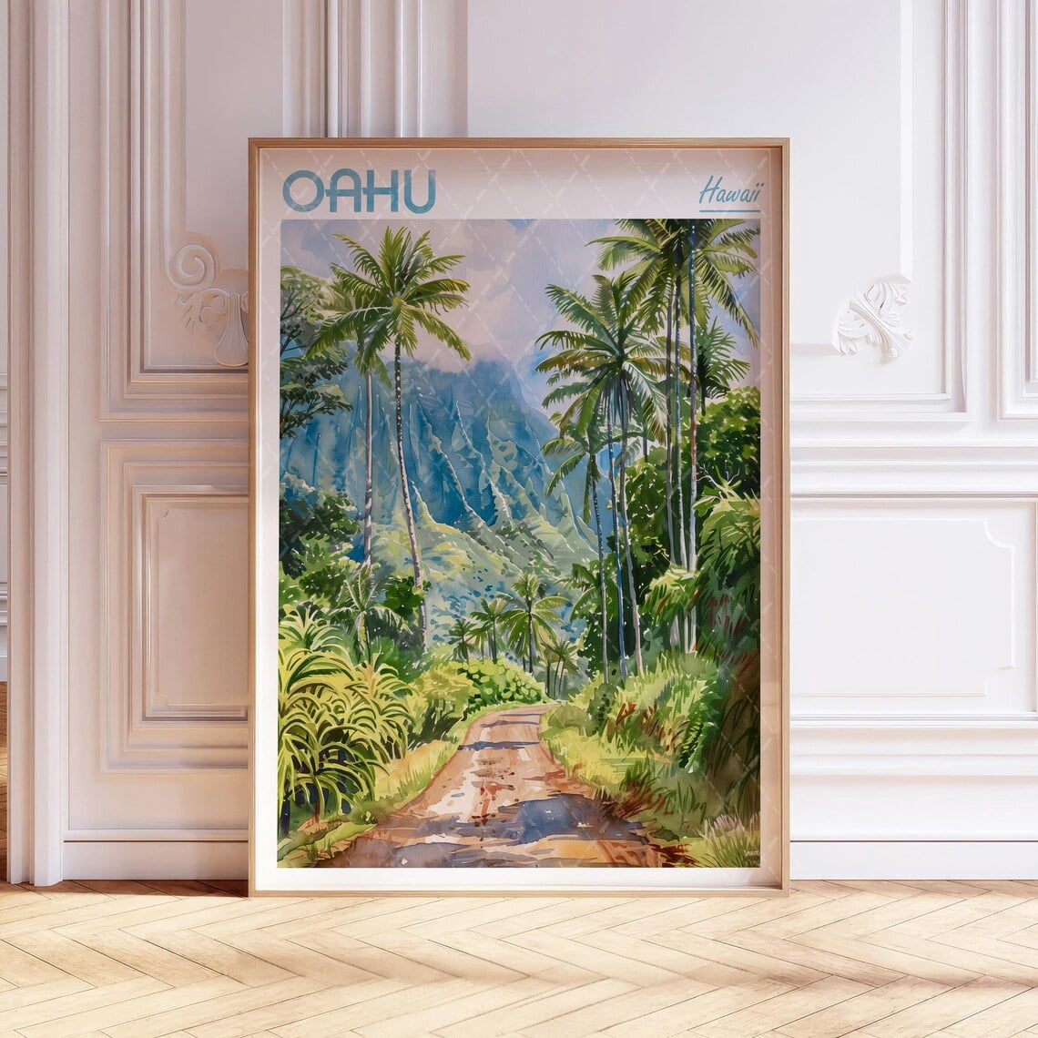 Kna Prints - 1 Pc Poster Oahu Watercolor Art Print Tropical Print ...