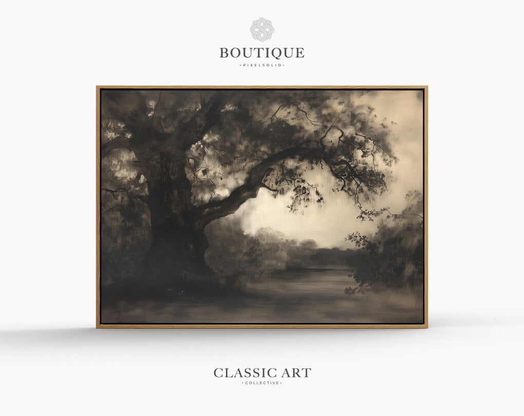 Kna Prints - 1 Pc Poster Oak Tree Landscape , Moody Cotry Side, Neutral ...