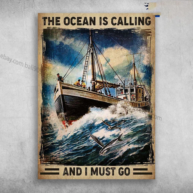 Kna Prints - 1 Pc Poster Ocean Dogger, Sailboat Fish - The Ocean Is ...