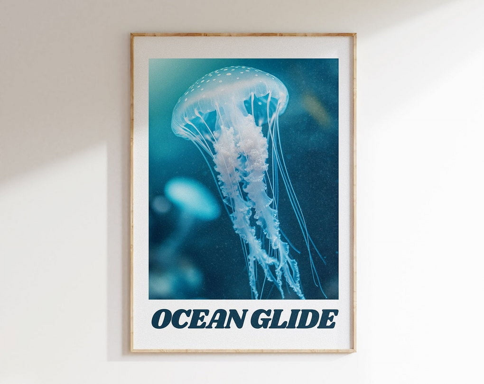 Kna Prints - 1 Pc Poster Ocean Glide Jellyfish , Beach House Decor ...