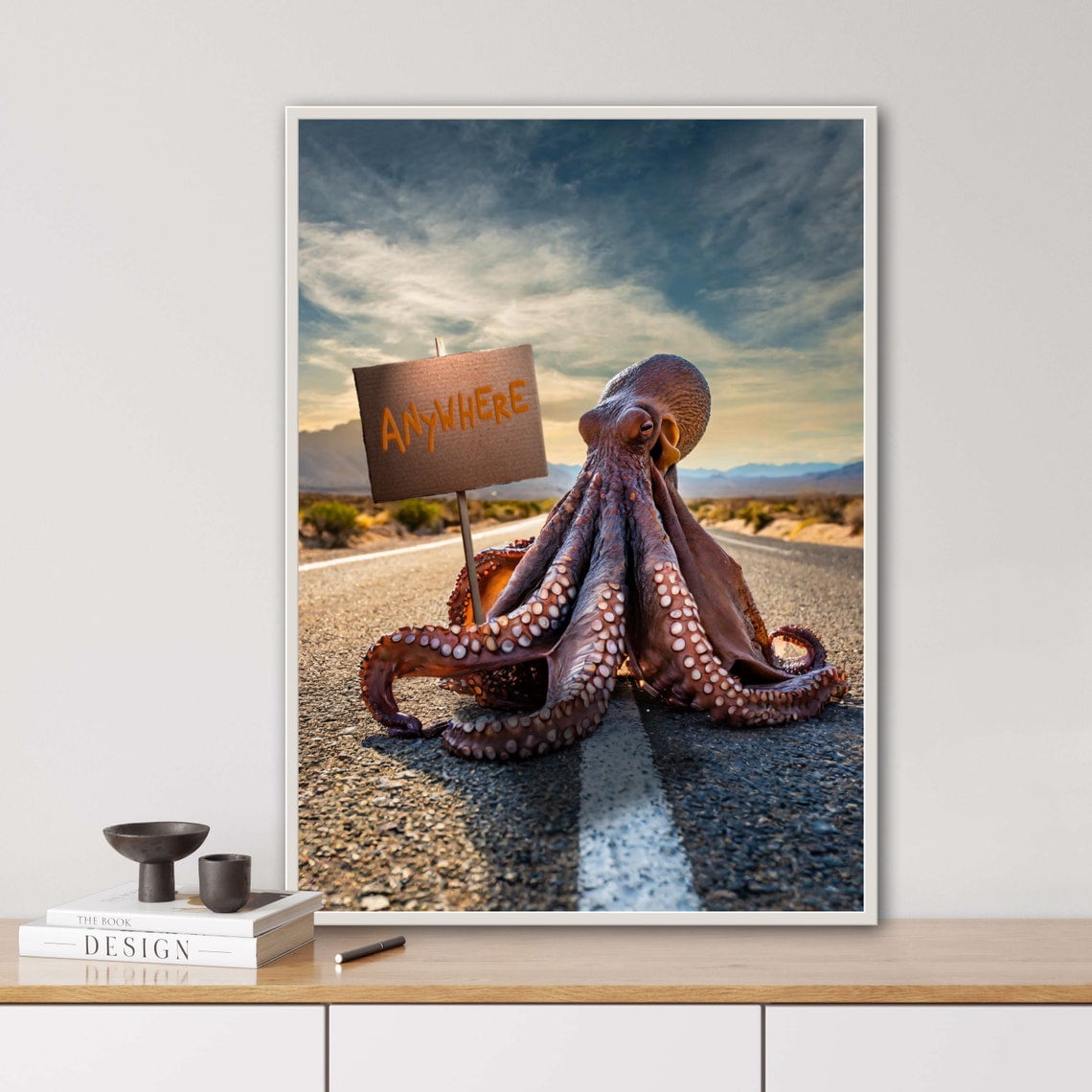 Kna Prints - 1 Pc Poster Octopus Hitchhiker, Ai Generated, Digital ...