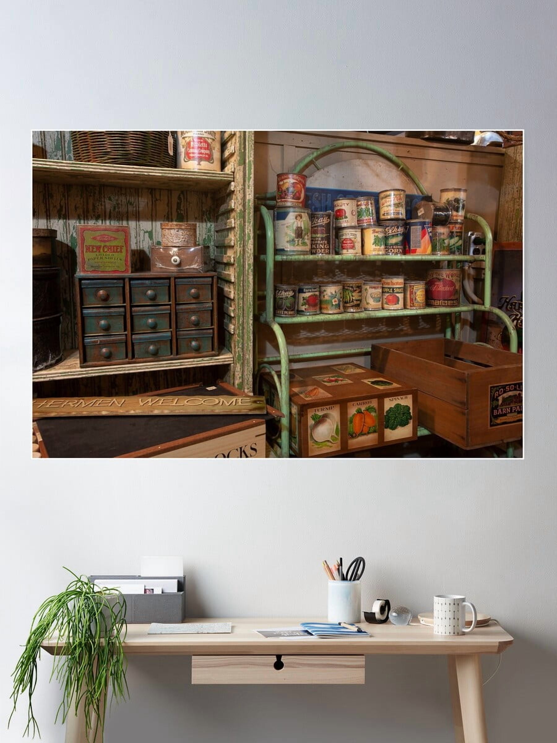 Kna Prints - 1 Pc Poster Old Cans On A Shelf, UNFRAMED-24x36 - Walmart.com