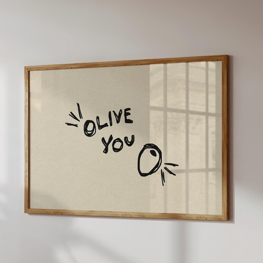 Kna Prints - 1 Pc Poster Olive You Print Trendy Kitchen Wall Art ...