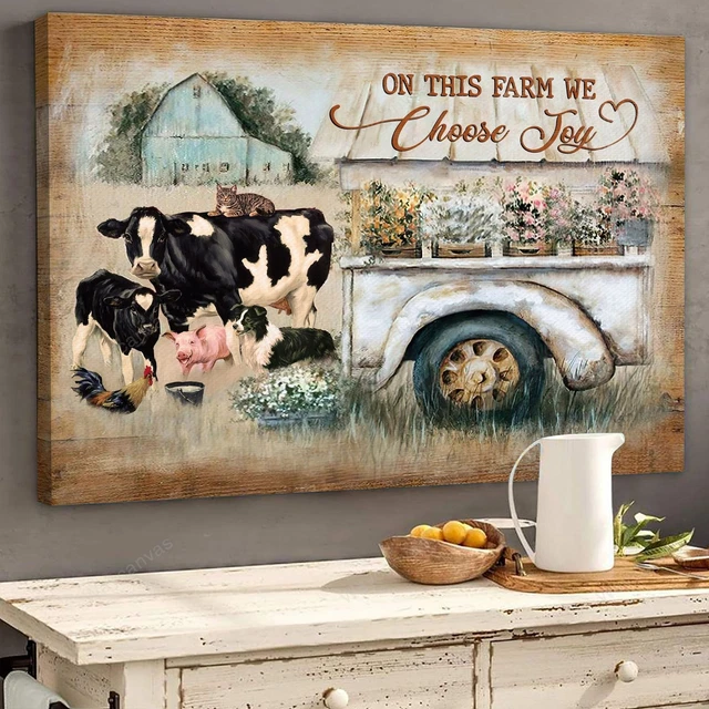 Kna Prints - 1 Pc Poster On This Farm We Choose Joy - Farm Landscape ...