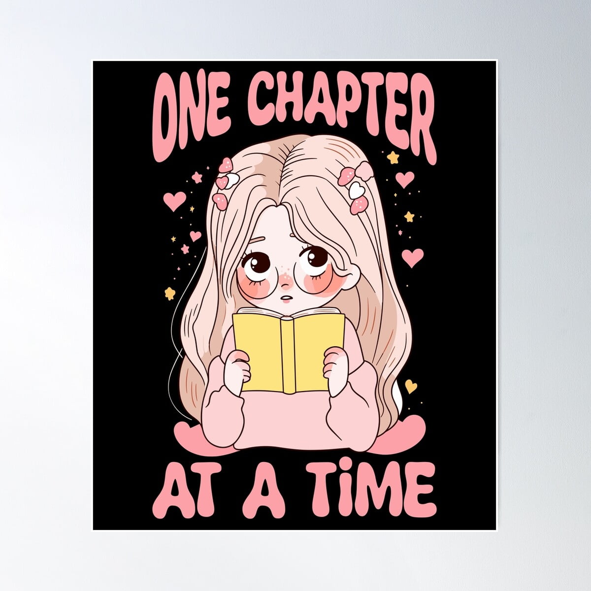 Kna Prints - 1 Pc Poster One Chapter At A Time Anime Girl Reading ...