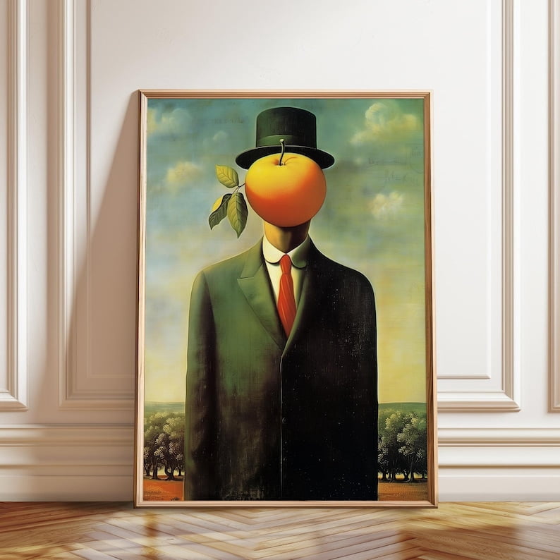 Kna Prints - 1 Pc Poster Orange Surrealist Art Print Modern Surrealist ...