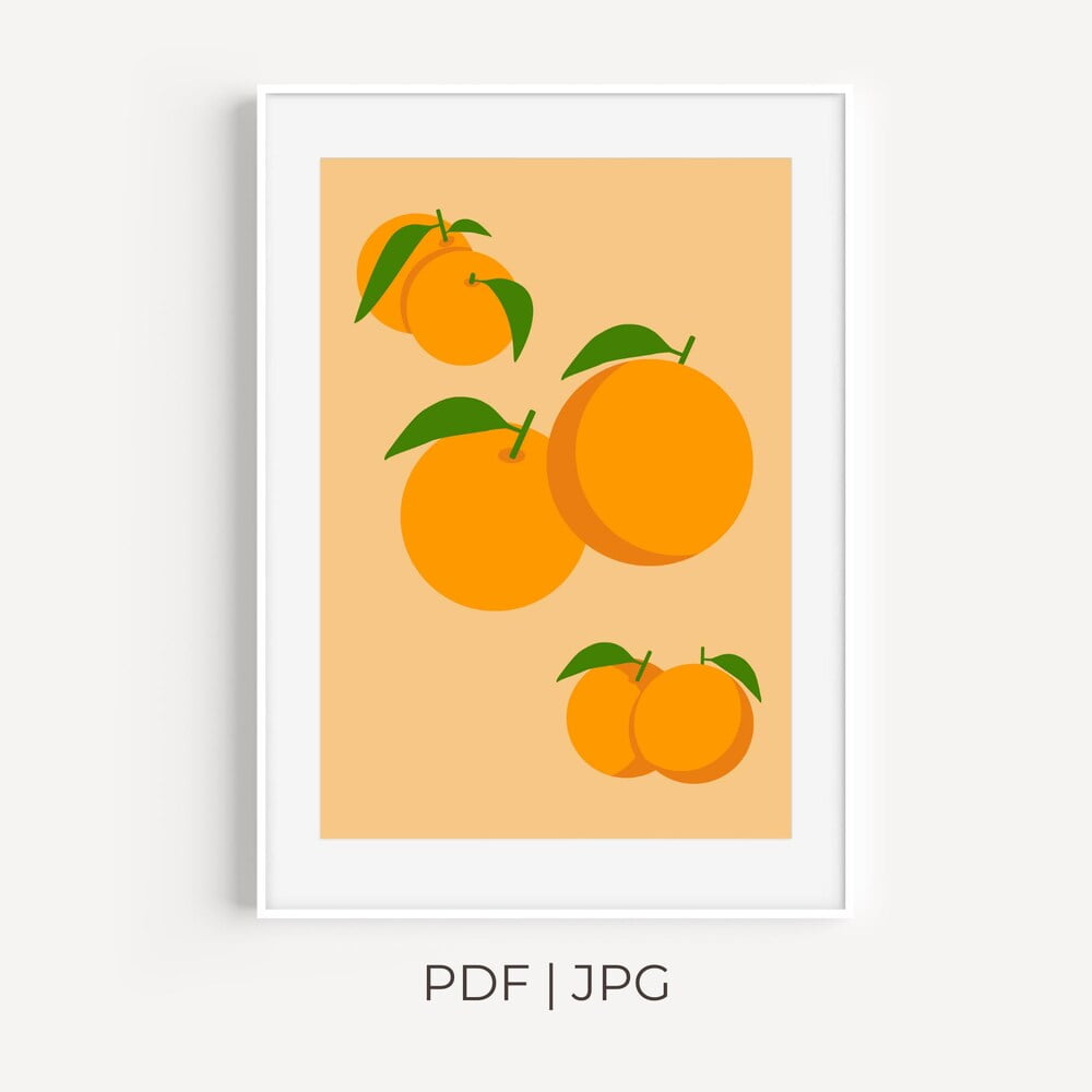 Kna Prints - 1 Pc Poster Oranges 2, Orange Art Poster, Simple Fruit ...