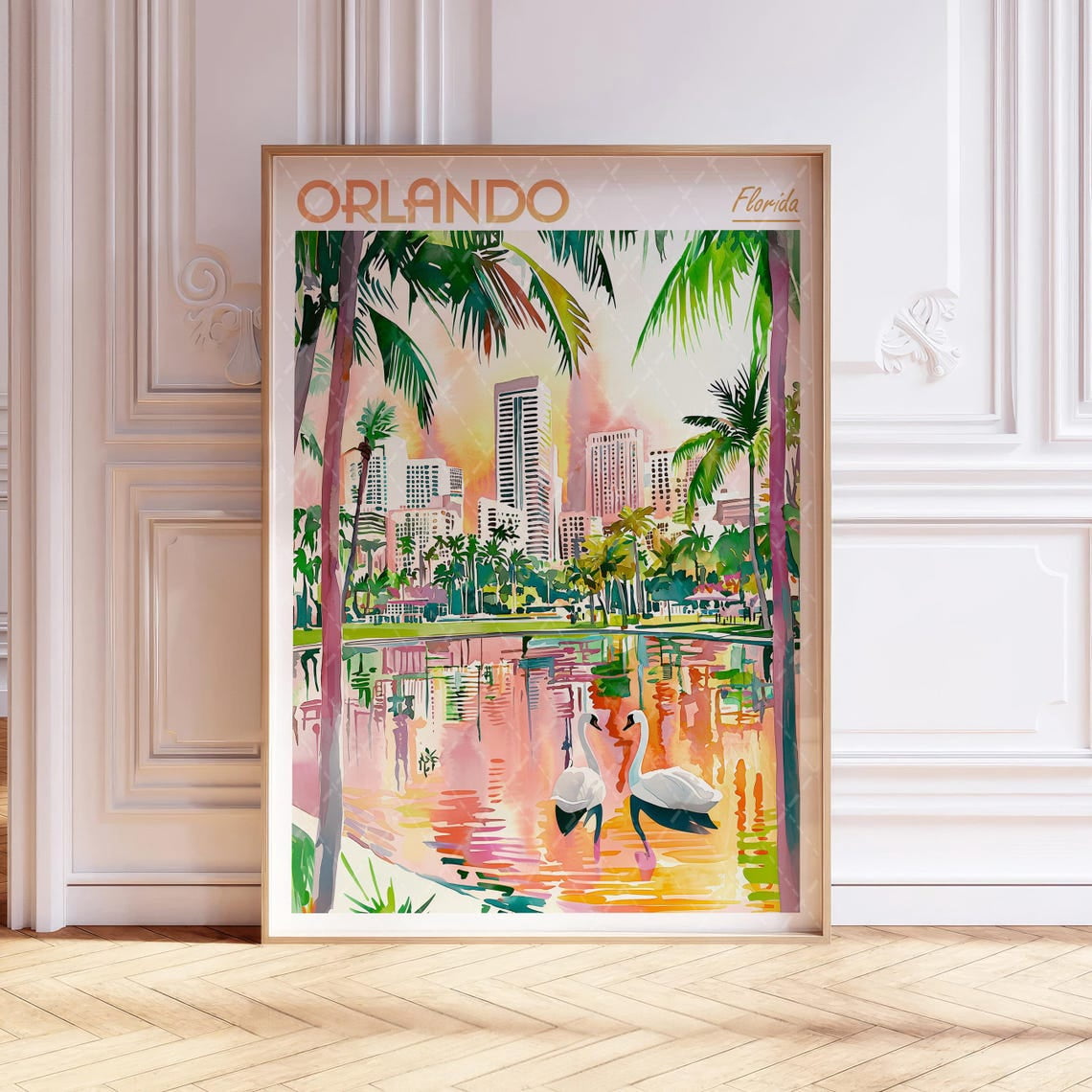 Kna Prints - 1 Pc Poster Orlando Watercolor Orlando Wall Art Florida ...